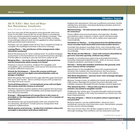 The Art of War for Business Analysts | PDF