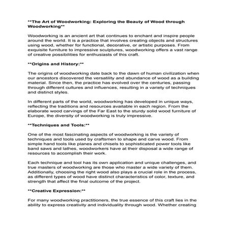 The Art of Woodworking_ Exploring the Beauty of Wood through ...