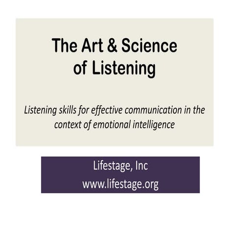 The art & science of listening | PPTX
