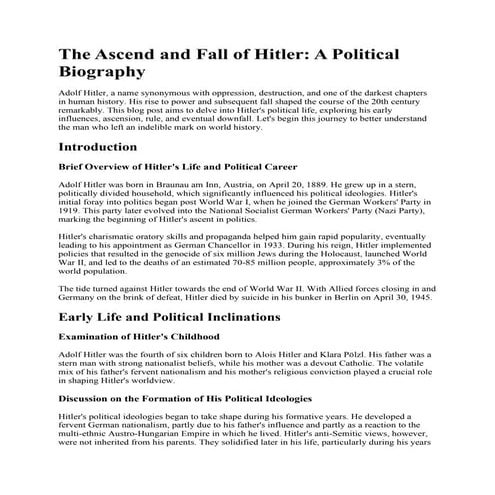 Adolf Hitler Slides.pptx and history to adolf hitler | PPTX