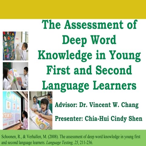 The assessment of deep word knowledge in young learners | PPT