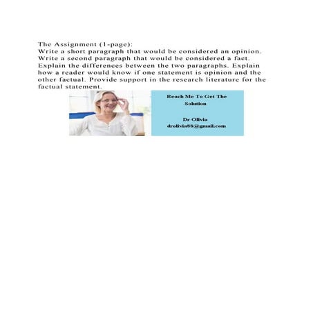 The Assignment (1-page)Write a short paragraph that would be co.docx