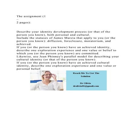 The assignment (1–2 pages)Describe your identity developm.docx