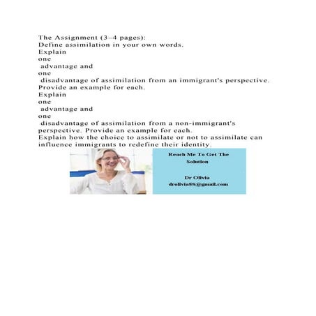 The Assignment (3–4 pages)Define assimilation in your own words..docx | Education