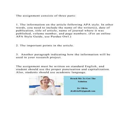 The assignment consists of three parts1. The information on t.docx