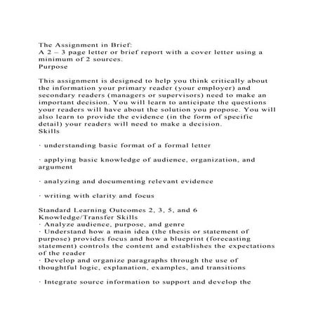 The Assignment in BriefA 2 – 3 page letter or brief report with.docx