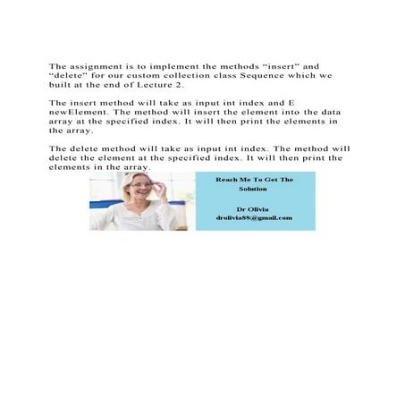 The assignment is to implement the methods insert” and delete”.docx