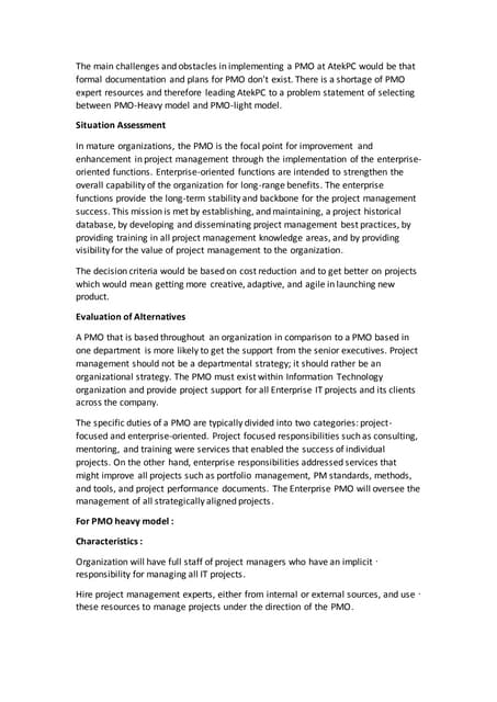 Setting up a Project Management Office (PMO) | PPT