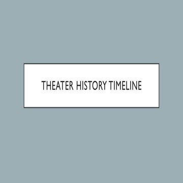 Theater history timeline Theater history timeline | PPTX