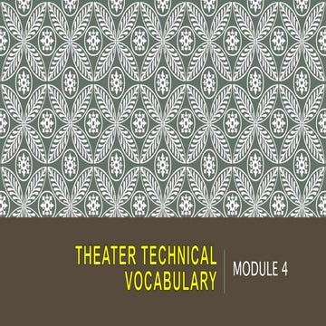 English 9 Theater technical vocabulary (equipment) | PPTX
