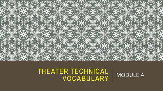 Final demo technical vocabulary for drama and theater Lesson Plan TMDI ...