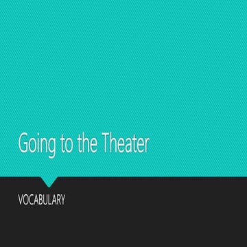Theater vocabulary | PPTX