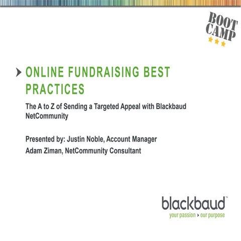 The A to Z of Sending a Targeted Appeal with Blackbaud NetCommunity - BBNC Boot Camp series ...