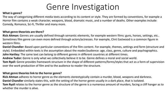 Genre theory Steve Neale | PPTX
