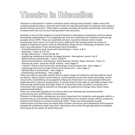 5.2: Theatre in Education | PDF