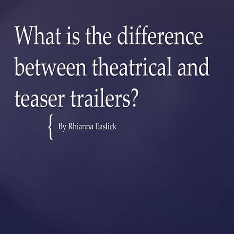 Types of film trailers | PPTX