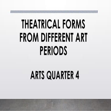 Drama and theater | PPTX