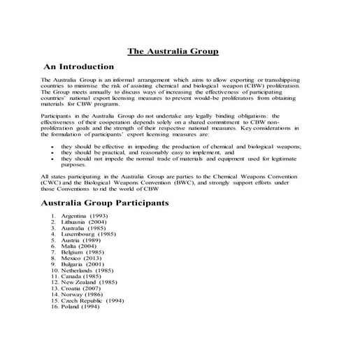 The australia group | DOCX