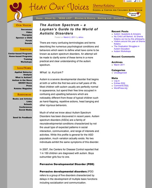 5 Types of Autism Spectrum Disorders | PPT