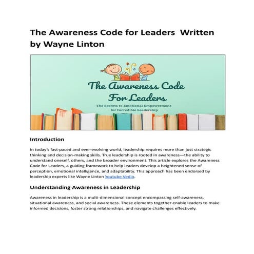 The Awareness Code for Leaders by Wayne Linton | PDF