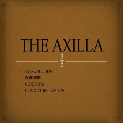 THE AXILLA OF THE UPPER LIMB AND ITS CONTENTS | PPT