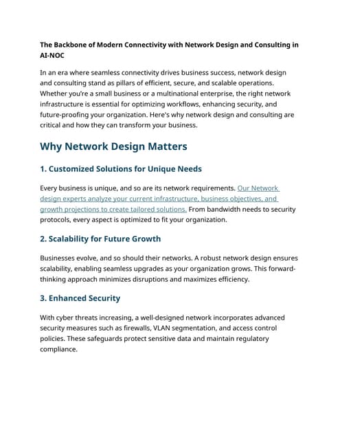 Building a Robust, Scalable, and Secure Network Infrastructure with Network Design at AI-NOC.docx