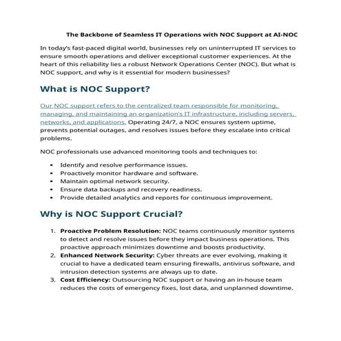 The Backbone of Seamless IT Operations with NOC Support at AI-NOC.docx