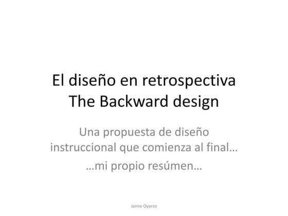 The Backward Design | PPTX