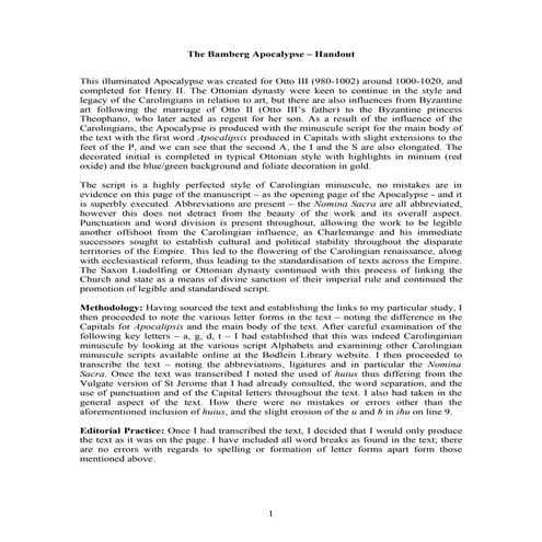 The bamberg apocalypse handout blog version | DOC