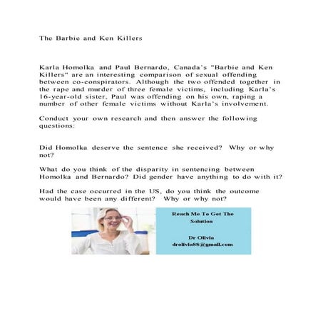 The Barbie and Ken KillersKarla Homolka and Paul Bernardo, C | PDF
