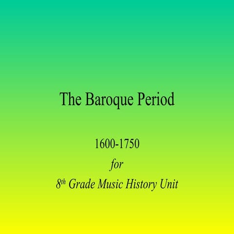 The baroque period (music) | PPT