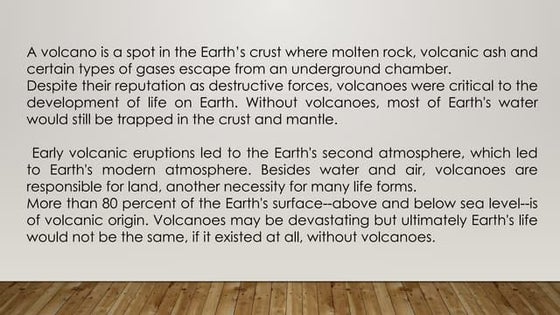 Presentation on volcanos | PPTX | Geography | Science