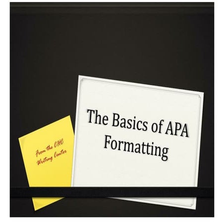 The Basics Of APA Formatting | PPT