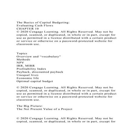 The Basics of Capital Budgeting Evaluating Cash FlowsCHAPTE.docx