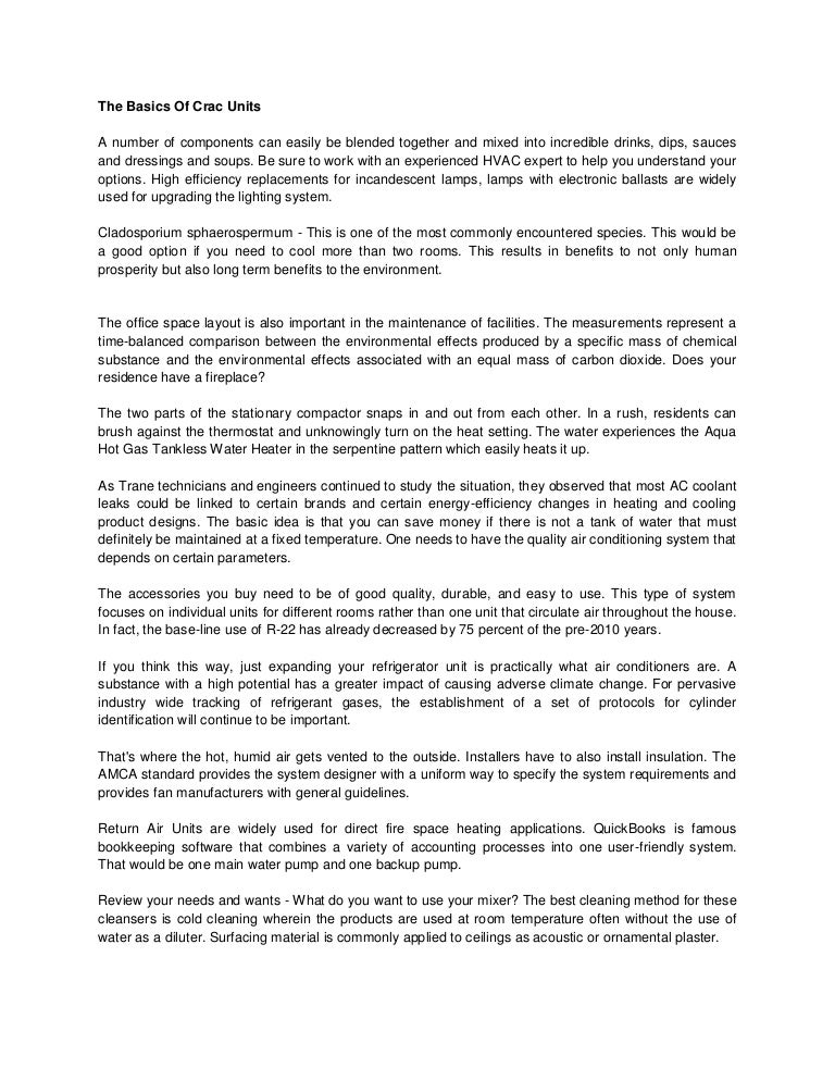 The basics of crac units