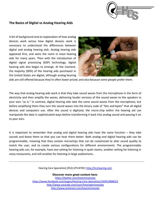 Analog Vs Digital Hearing Aids Pdf