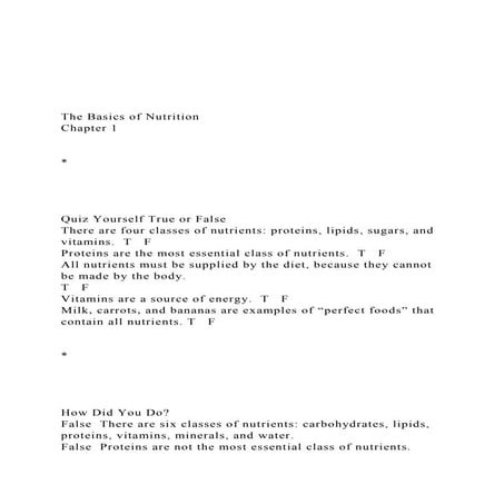The Basics of Nutrition Chapter 1Quiz Y.docx