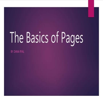 The basics of pages | PPT