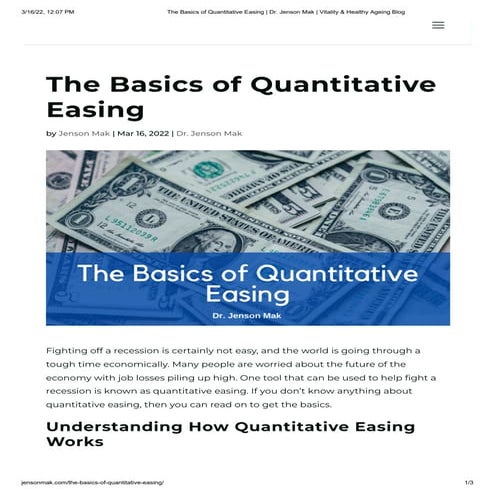The Basics of Quantitative Easing | PDF