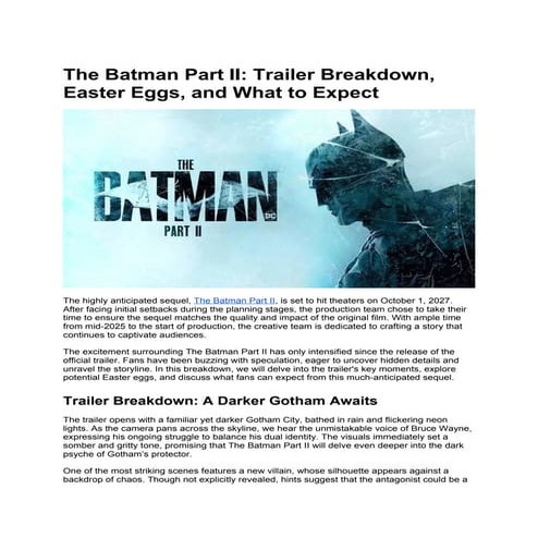 The Batman Part II: Trailer Breakdown, Easter Eggs, and What to Expect ...