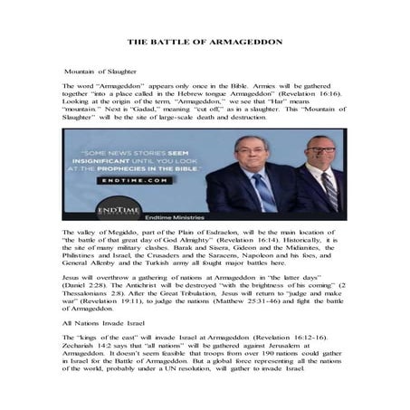 The battle of armageddon | DOCX