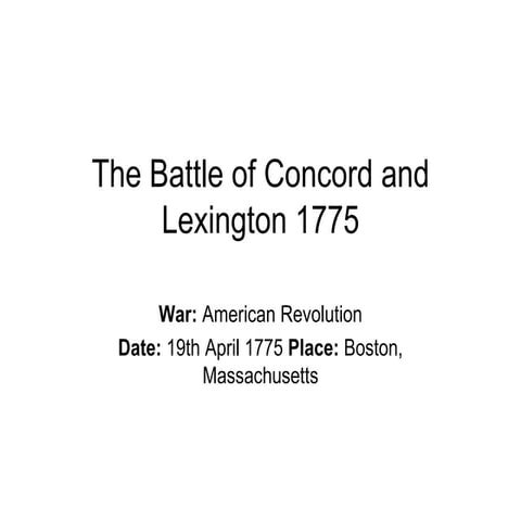 The battle of concord and lexington 1775 | PPT