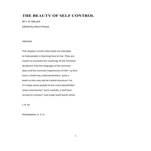 The beauty of self control | PDF