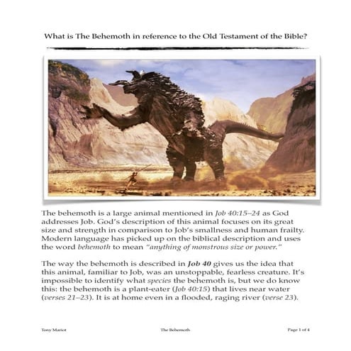 What is the Behemoth in the Old Testament? | PDF