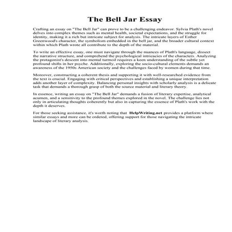 The Bell Jar Essay.pdf | Free Download