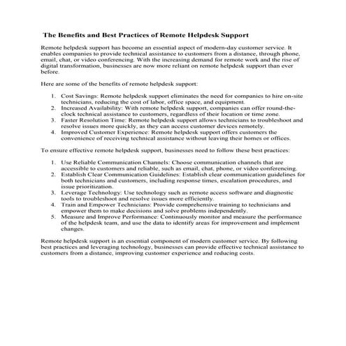 Helpdesk Management System Features and Benefits | PPTX