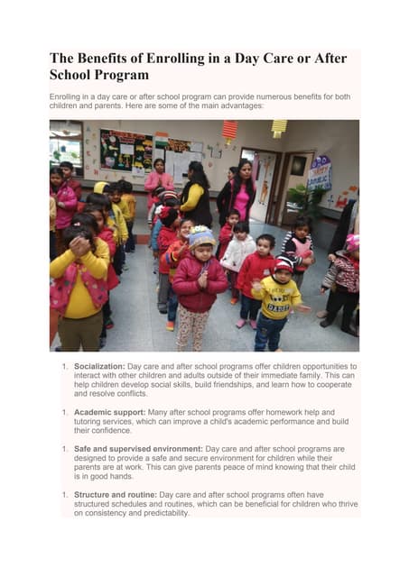 7 Benefits Of An Early Childhood Learning Program For Kids | PDF