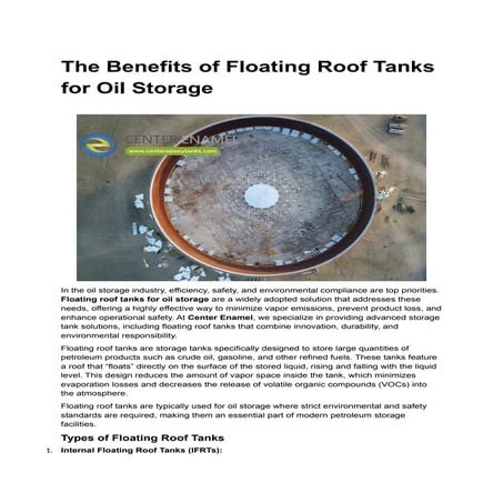 The Benefits of Floating Roof Tanks for Oil Storage.docx