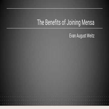 The Benefits of Joining Mensa | PPT