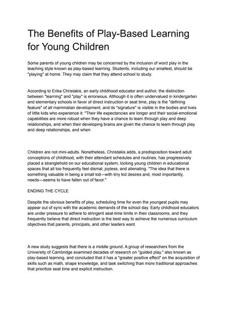 How Do Children Learn? | PDF